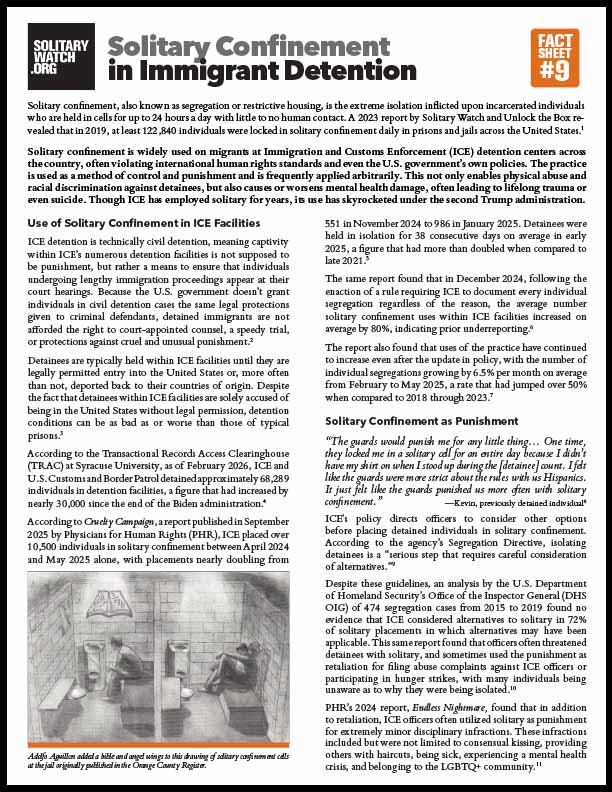 UPDATED: Fact Sheet on Solitary Confinement in Immigration Detention in ...